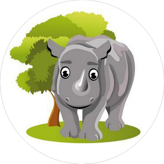 Wild Animal CIRCLE STICKER Rhino - Pro Sport Stickers