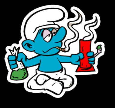 stoned smurf sticker - Pro Sport Stickers