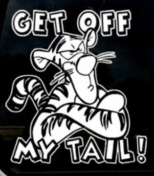 Tigger Back Off 3 Decal Sticker get off my tail - Pro Sport Stickers