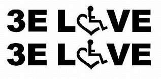 3E LOVE pair of diecut decals - Pro Sport Stickers