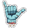 zombie shaka hand sticker - Pro Sport Stickers