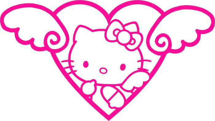 Hello K Heart and Wings Decal - Pro Sport Stickers