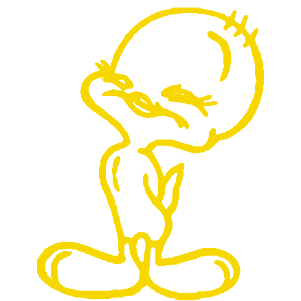 tweety finger die cut decal - Pro Sport Stickers
