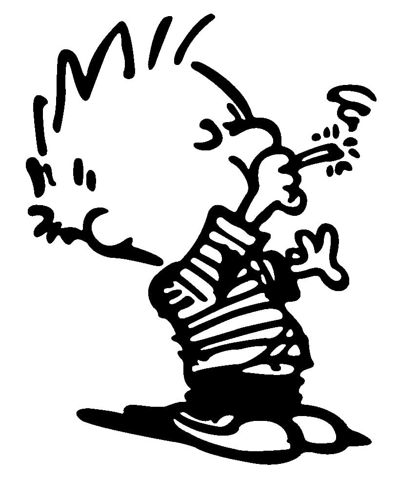 Calvin Smokin Decal - Pro Sport Stickers Calvin Smokin Decal - Pro Sport Stickers