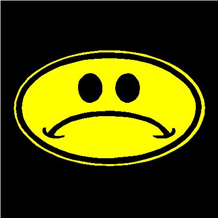 Sad Oval Decal Yellow - Pro Sport Stickers