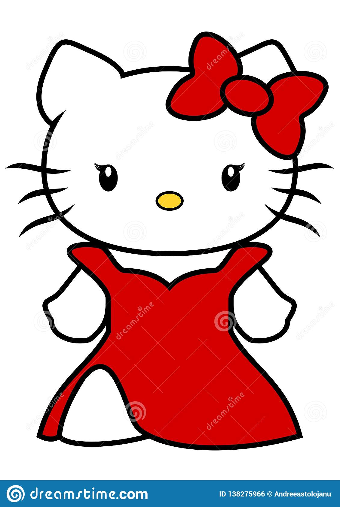 HELLO K WITH LONG RED DRESS STICKER - Pro Sport Stickers