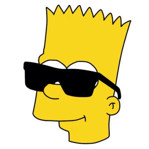 Bart Simpson Head Shades Sticker Pro Sport Stickers