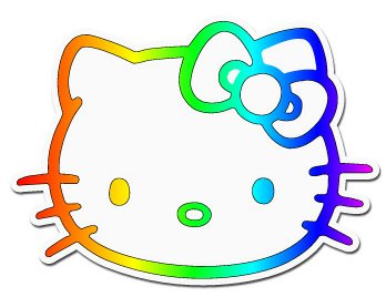 Hello K Rainbow Color Decal - Pro Sport Stickers