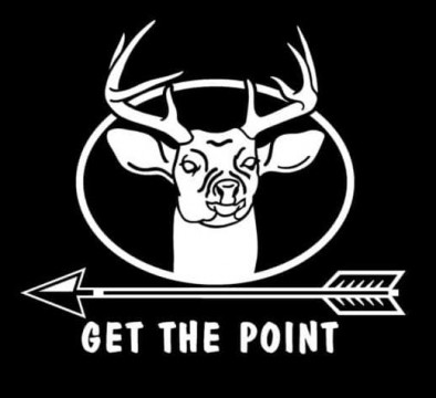 Get the point Bow Hunting Window Decal Sticker - Pro Sport Stickers