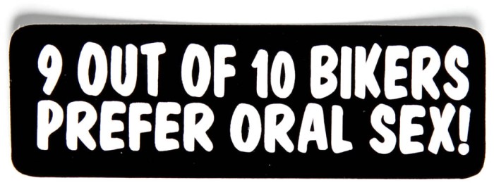 nine out of ten bikers prefer oral sex sticker - Pro Sport Stickers