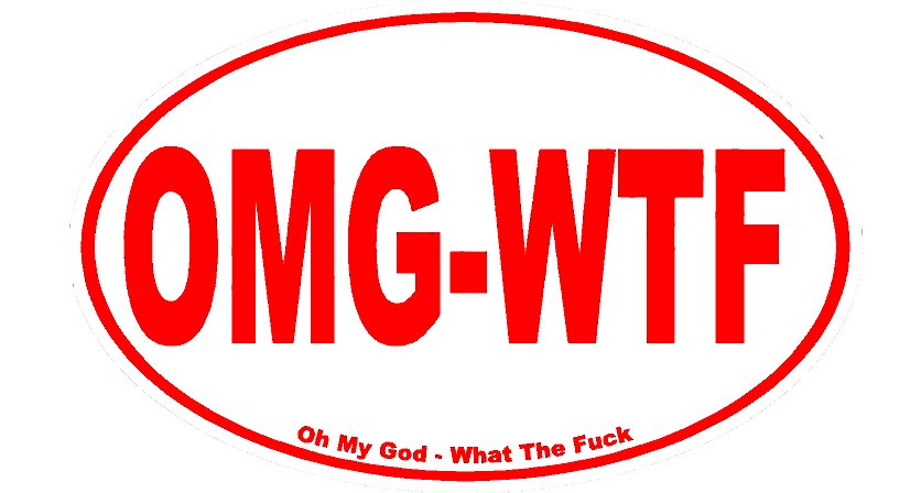OMG WTF OVAL STICKER - Pro Sport Stickers