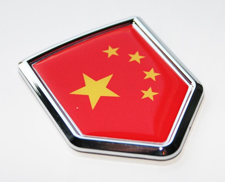 China Chinese Flag Crest Decal Car 3D Chrome Emblem Sticker - Pro Sport ...